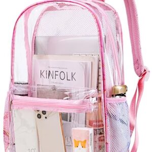 LOIDOU Clear Backpack Heavy Duty Transparent Bookbags See Through Bag for School College Work Travel Sports