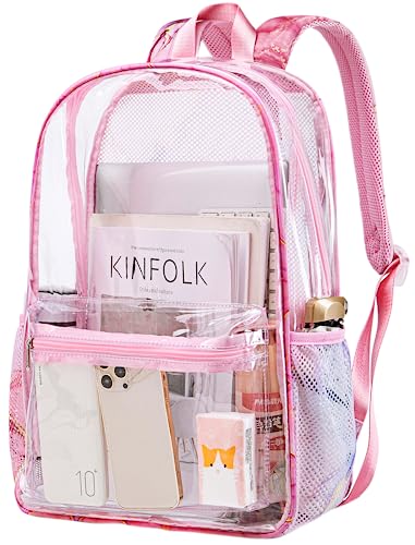 LOIDOU Clear Backpack Heavy Duty Transparent Bookbags See Through Bag for School College Work Travel Sports