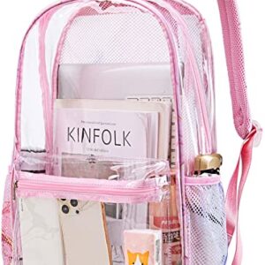 LOIDOU Clear Backpack Heavy Duty Transparent Bookbags See Through Bag for School College Work Travel Sports