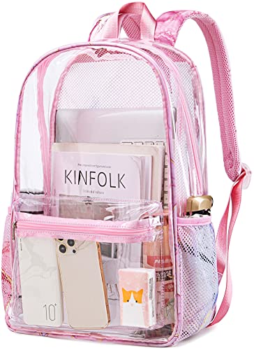 LOIDOU Clear Backpack Heavy Duty Transparent Bookbags See Through Bag for School College Work Travel Sports