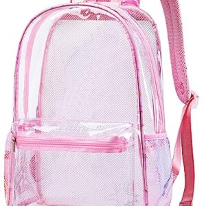 LOIDOU Clear Backpack Heavy Duty Transparent Bookbags See Through Bag for School College Work Travel Sports