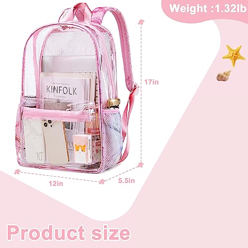 LOIDOU Clear Backpack Heavy Duty Transparent Bookbags See Through Bag for School College Work Travel Sports