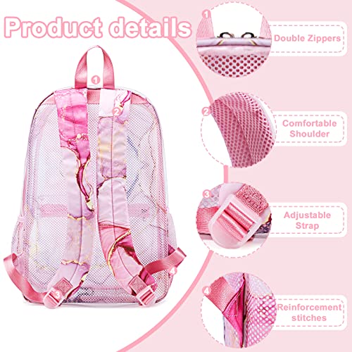 LOIDOU Clear Backpack Heavy Duty Transparent Bookbags See Through Bag for School College Work Travel Sports