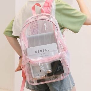 LOIDOU Clear Backpack Heavy Duty Transparent Bookbags See Through Bag for School College Work Travel Sports