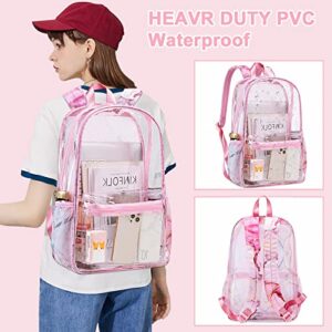 LOIDOU Clear Backpack Heavy Duty Transparent Bookbags See Through Bag for School College Work Travel Sports