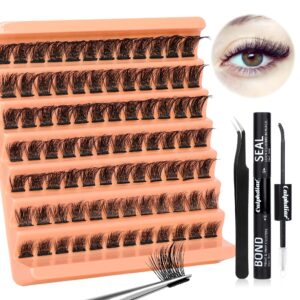 diy lash extension kit lash clusters natural look with bond and seal diy eyelash extension kit lash applicators for individual lashes d curl eyelash clusters with mascara brush cluster lashes glue