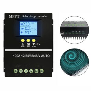 Y&H 100A MPPT Solar Charge Controller 12V 24V 36V 48V LCD Display Battery Intelligent Regulator Max 100V Input Dual USB for Lead-Acid/Lithium