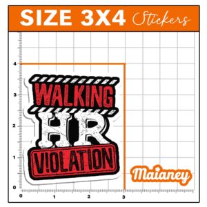 MAIANEY (3 Pcs) Walking HR Violation Sticker Funny Hard Hat Stickers Mechanic Human Resources Stickers Human Resources Department HR Quote HR Appreciation Gifts Decoration Laptop Bottles Window 3"x4"