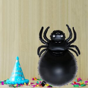 Spider Balloons Animals Balloons Black Spider Foil Balloons for Spider-Themed Party Birthday Party Supplies Decorations Halloween Party Decorations Balloons Party Sets-5pcs