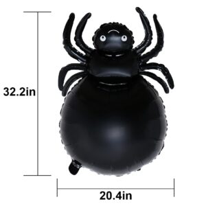 Spider Balloons Animals Balloons Black Spider Foil Balloons for Spider-Themed Party Birthday Party Supplies Decorations Halloween Party Decorations Balloons Party Sets-5pcs