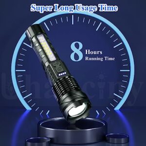 Sogidon Flashlights High Lumens Rechargeable, 900000 Lumen Super Bright Led Tactical Flashlight Battery Powered with 7 Light Modes, USB C, Waterproof, Zoomable, Powerful Handheld Small Flash Light