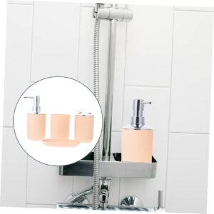 Zerodeko 1 Set Bathroom Set Bathroom Accessories Set Toothbrush Holder White Accessories Plastic Hand Soap Dispenser New Apartment Essentials Vanity Countertop Accessory Bathroom Soap Tray