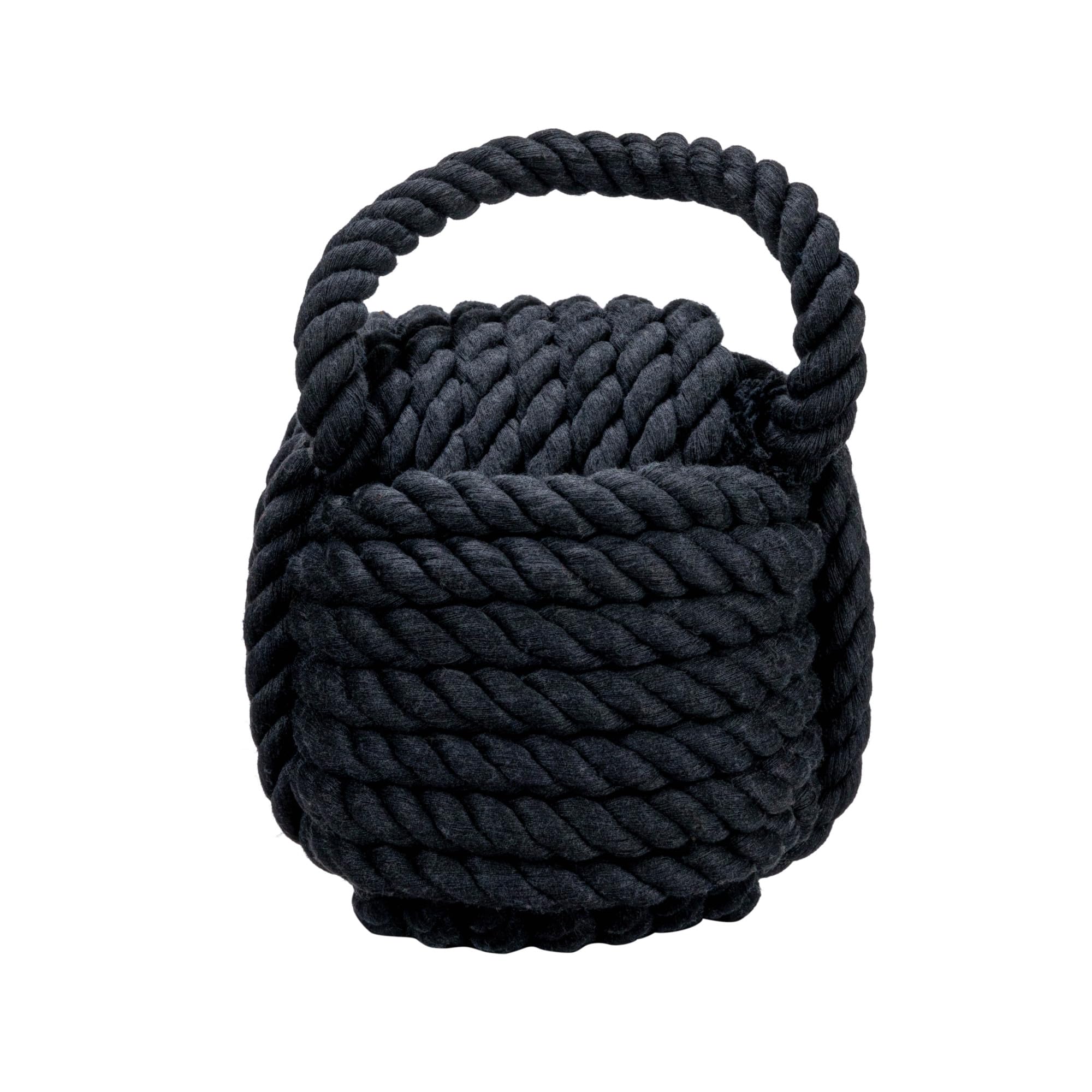 Nautical Rope Knot Decorative Cotton Door Stop, Black