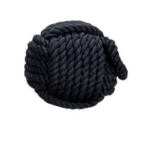 Nautical Rope Knot Decorative Cotton Door Stop, Black