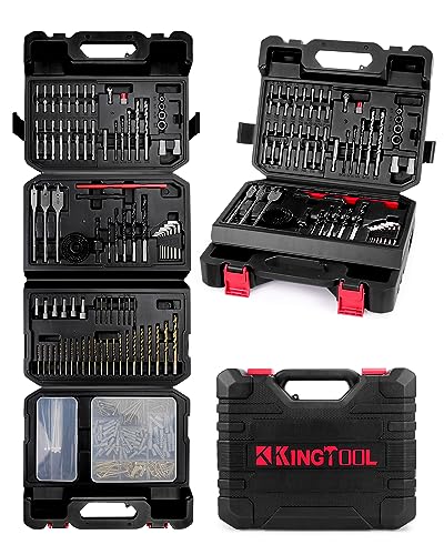 KingTool Drill Bit Set - 418 PCS Drill Bits, Drill Set & Drill Bit for Wood, Metal, Masonry, Cement, Screwdriver Bit Set Combo Kit Perfect for DIY Projects and Home Repairs