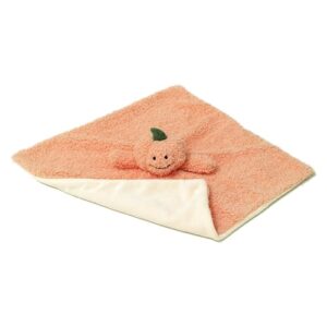 Doindute Baby Orange Pumpkin Soft Stuffed Animal Security Blanket, Plush Pumpkin Character Lovey Blanket, Baby Shower/Nursery Gift, Cuddly Newborn, Infant, Toddler Snuggle Blankie for Boys Girls, 14"