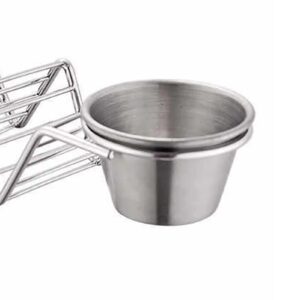 Taco Holder Stand, Stainless Steel Taco Rack 3 Grid V Shaped Taco Holder Rack Taco Tray with Sauce Cup, Metal Corn Tortilla Serving Tray Taco Plates Can Hold 3 Tacos for Home (with Sauce Cup)