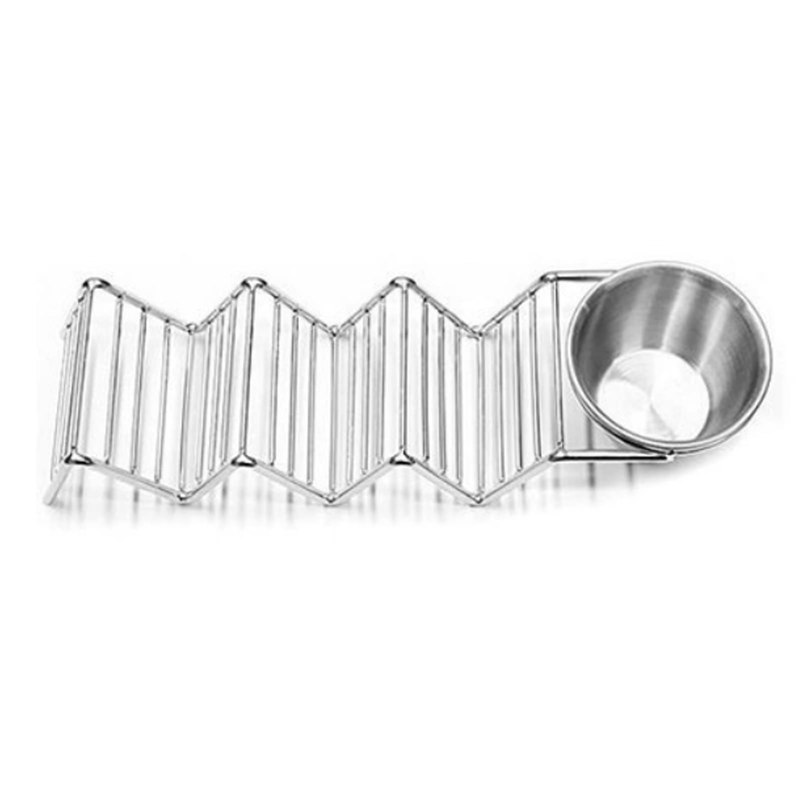 Taco Holder Stand, Stainless Steel Taco Rack 3 Grid V Shaped Taco Holder Rack Taco Tray with Sauce Cup, Metal Corn Tortilla Serving Tray Taco Plates Can Hold 3 Tacos for Home (with Sauce Cup)