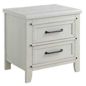 soho baby 49022480 ellison premium 2-drawer nightstand, wire brush rustic white finish