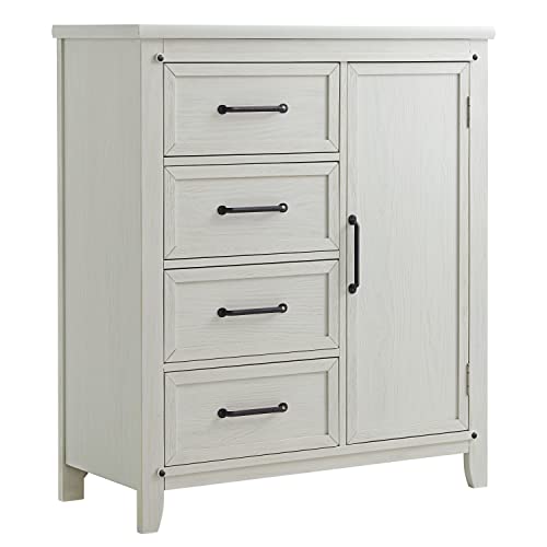 Soho Baby 49045480 Ellison Premium 4-Drawer Chifferobe with Adjustable Shelves, Wire Brush Rustic White Finish