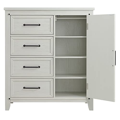 Soho Baby 49045480 Ellison Premium 4-Drawer Chifferobe with Adjustable Shelves, Wire Brush Rustic White Finish