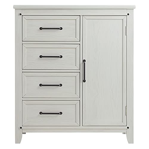 Soho Baby 49045480 Ellison Premium 4-Drawer Chifferobe with Adjustable Shelves, Wire Brush Rustic White Finish