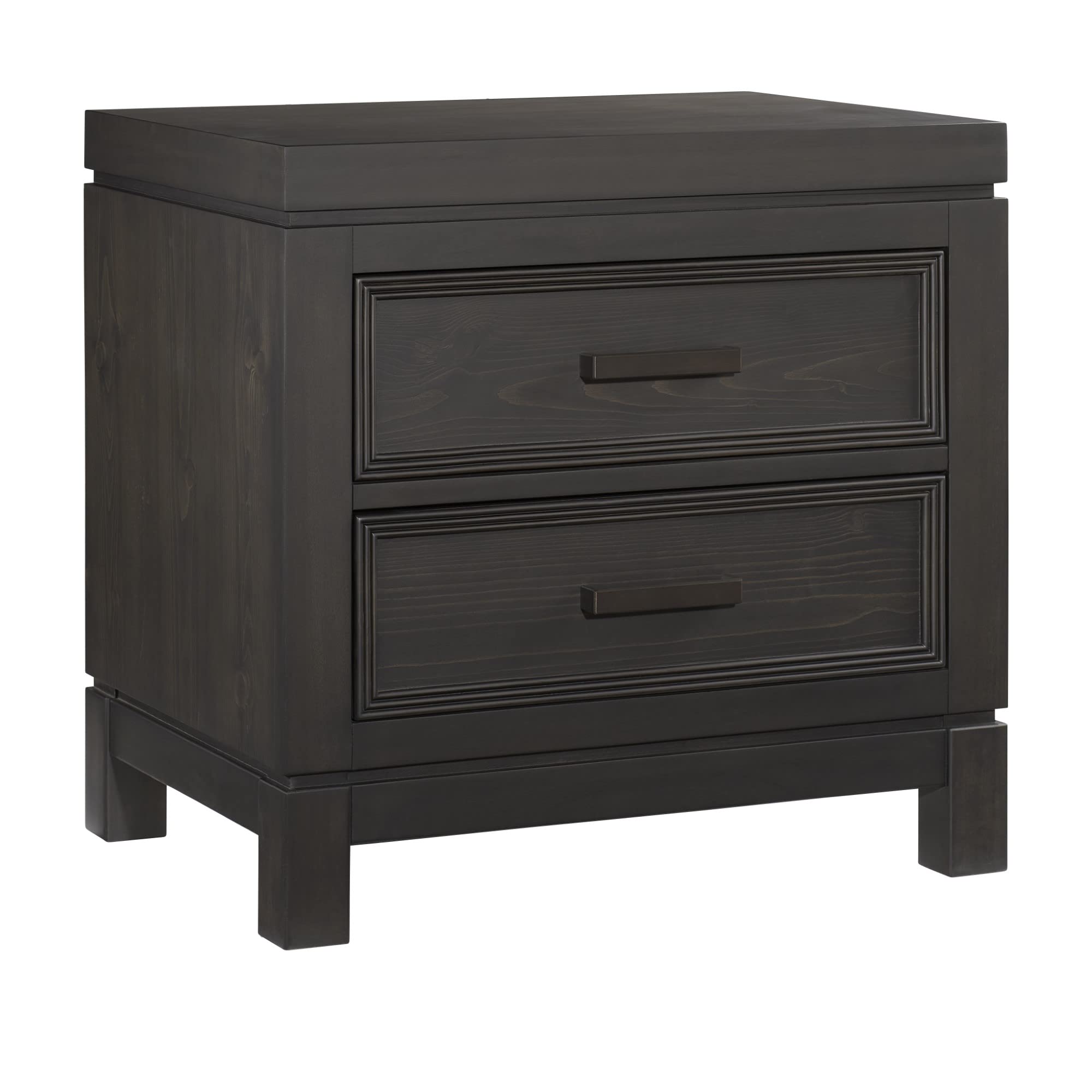 Soho Baby 40022940 Manchester Premium Soft Closing 2-Drawer Nightstand, Smooth Black Iron Finish