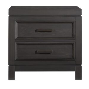 Soho Baby 40022940 Manchester Premium Soft Closing 2-Drawer Nightstand, Smooth Black Iron Finish