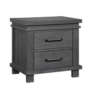 soho baby 43022210 hampton premium soft closing 2-drawer nightstand, wire brush canyon gray finish