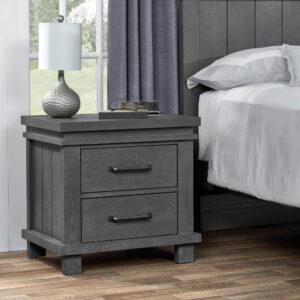 Soho Baby 43022210 Hampton Premium Soft Closing 2-Drawer Nightstand, Wire Brush Canyon Gray Finish