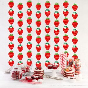 12 PCS Strawberry Party Banners Strawberry Birthday Decorations Strawberry Banner Garland Kit Strawberry Hanging Swirl Decorations Berry First Birthday Garland Party Baby Shower Decor