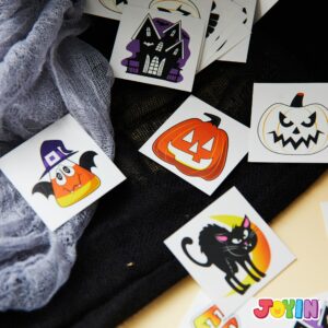 JOYIN 144 PCS Halloween Glowing Temporary Tattoos for Kids, 12 Designs Luminous Halloween Tattoo stickers, Glow in The Dark Party Supplies Decoration, Party Favors Games Prizes, Trick or Treat Gifts