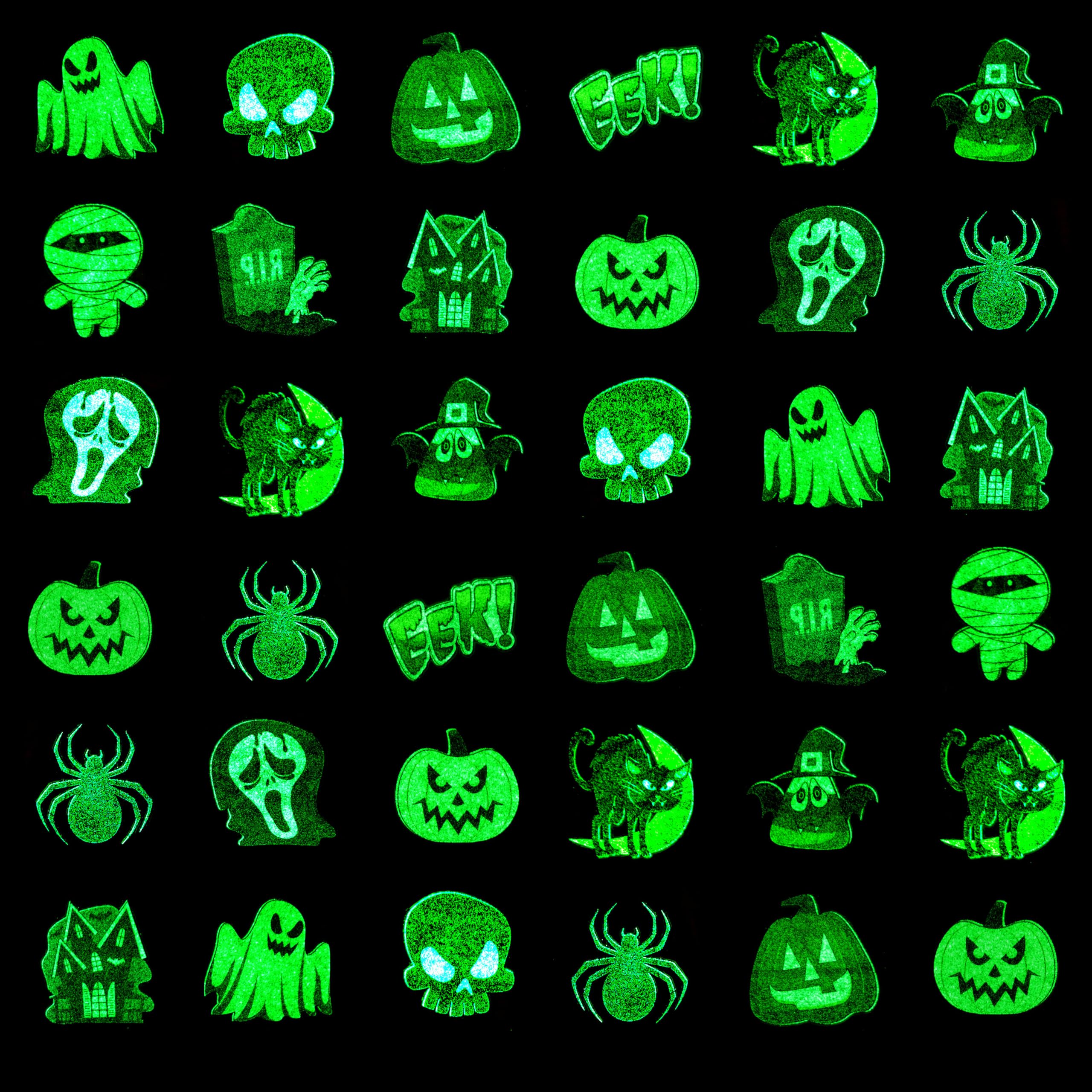 JOYIN 144 PCS Halloween Glowing Temporary Tattoos for Kids, 12 Designs Luminous Halloween Tattoo stickers, Glow in The Dark Party Supplies Decoration, Party Favors Games Prizes, Trick or Treat Gifts