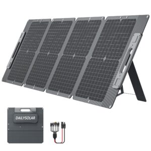 dailysolar 210w ultra lightweight portable solar panel,100% power station compatible, new carbon fiber material, a-grade premium high-efficiency monocrystalline pv module, ideal for outdoor camping,rv