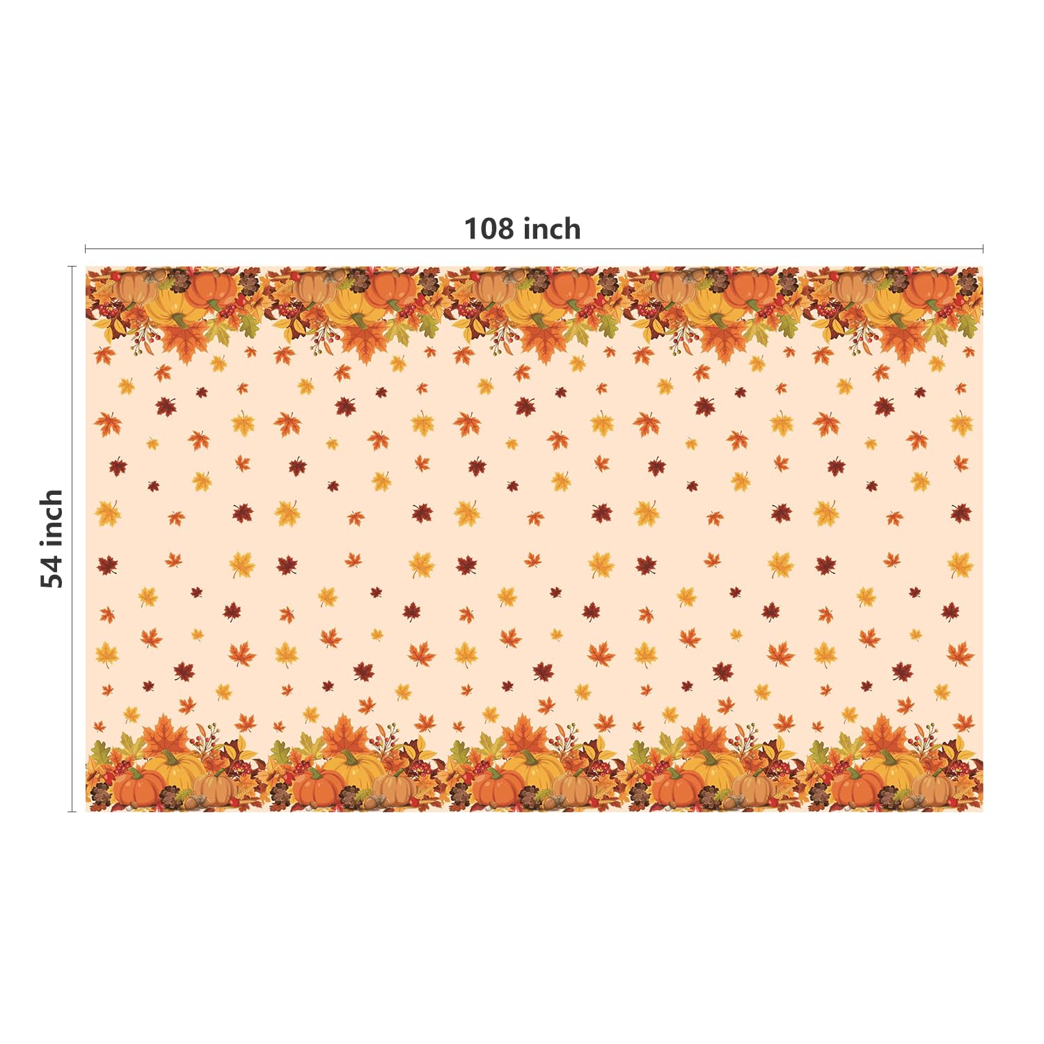 Horaldaily 3 Pack Fall Disposable Tablecloth, Thanksgiving Leaves Plastic Rectangular Table Cover for Birthday Anniversary Party Decoration 54×108 Inch