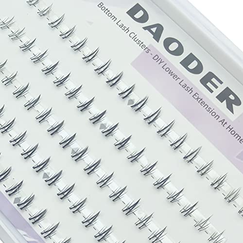 Bottom Lash Clusters DIY Eyelash Extensions - DAODER 90pcs Wispy Natural Look Clear Band Lashes for Bottom Eyelashes 6mm