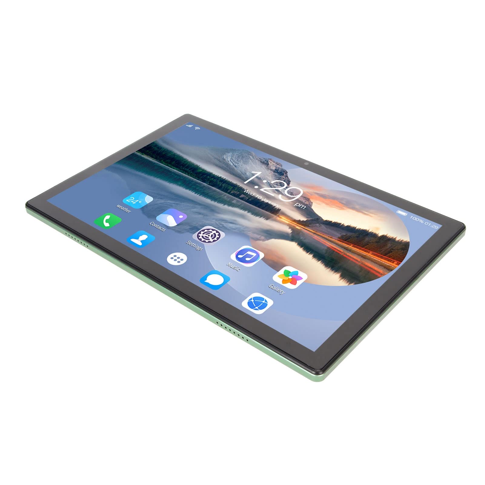 GLOGLOW 10.1 Inch Tablet, Green 8 Core CPU FHD Tablet 8MP Front 16MP Rear 100-240V with Keyboard for Reading (US Plug)