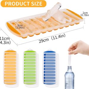 3 Pcs Long Ice Stick Tray Silicone with Lid,Water Bottle Ice Cube Tray with Easy Push and Pop Out Material, Ideal for Sports and Water Bottles