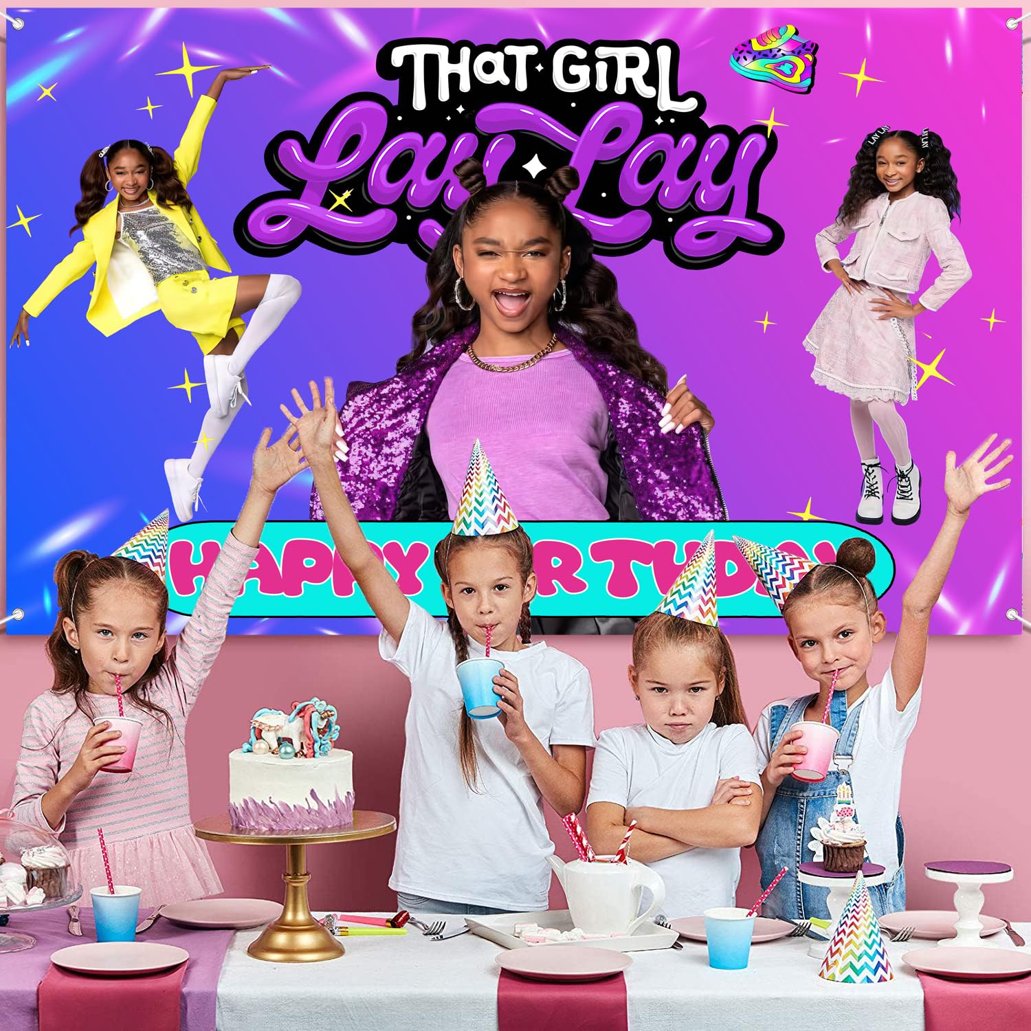 That Girl Lay Lay Party Backdrop Banner, That Girl Lay Lay Birthday Party Decorations Photography Background