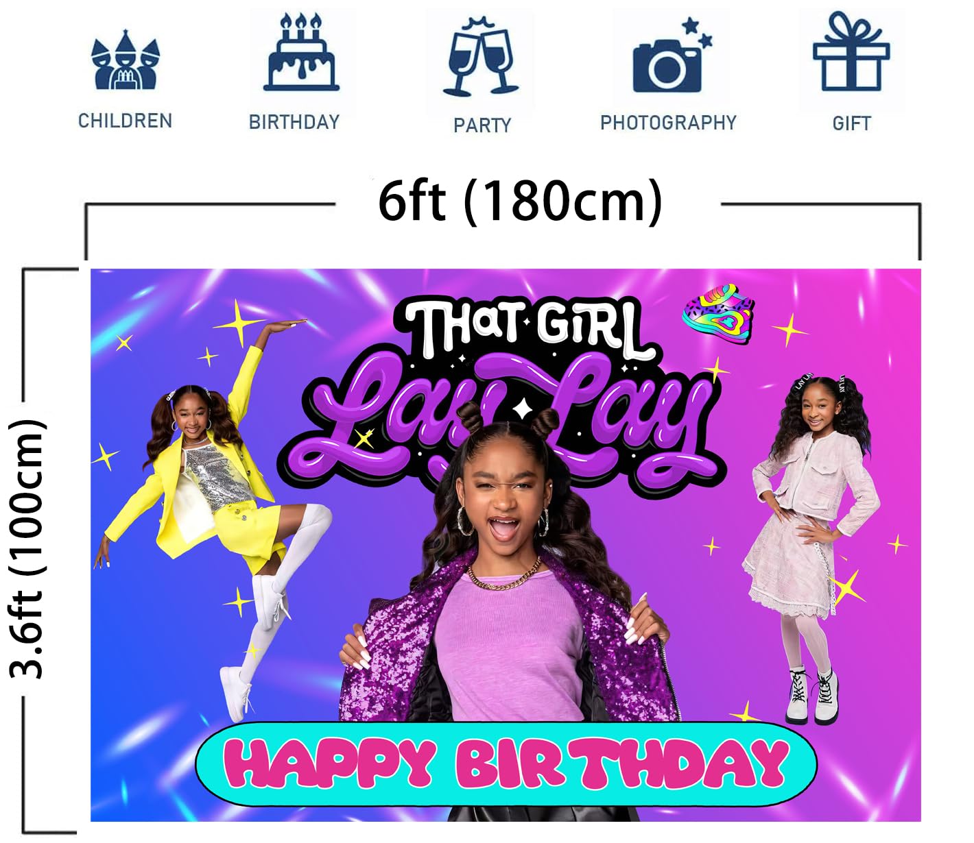 That Girl Lay Lay Party Backdrop Banner, That Girl Lay Lay Birthday Party Decorations Photography Background