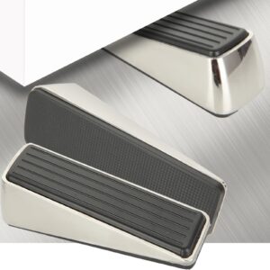 6 pack door stopper, heavy duty door stop wedge, metal zinc alloy doorstop with anti-slip rubber base, door jam stoppers for bottom of any door, any floor, home, office, dorm, classroom