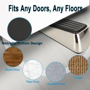 6 Pack Door Stopper, Heavy Duty Door Stop Wedge, Metal Zinc Alloy Doorstop with Anti-Slip Rubber Base, Door Jam Stoppers for Bottom of Any Door, Any Floor, Home, Office, Dorm, Classroom