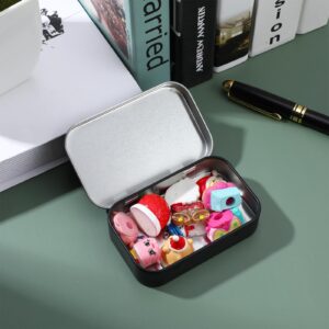 Ouligay Metal Rectangular Empty Hinged Tins Tin Containers Empty Metal Tins Box Small Empty Tins with Lids Rectangular Hinged Tins Mini Portable Box Containers for Storage Candies Jewelry Crafts