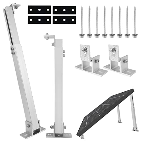 Txkrhwa Solar Panel Tilt Bracket Aluminum Alloy Solar Panel Mount Support Adjustable Solar Panel Mounting Rack Folding Tilt Leg Tilt Angle 15-30° for Off Grid Solar System