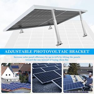 Txkrhwa Solar Panel Tilt Bracket Aluminum Alloy Solar Panel Mount Support Adjustable Solar Panel Mounting Rack Folding Tilt Leg Tilt Angle 15-30° for Off Grid Solar System