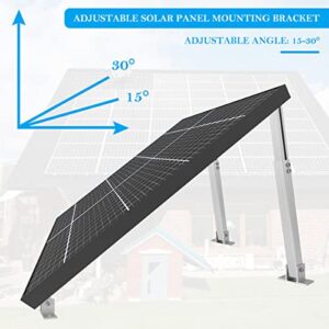 Txkrhwa Solar Panel Tilt Bracket Aluminum Alloy Solar Panel Mount Support Adjustable Solar Panel Mounting Rack Folding Tilt Leg Tilt Angle 15-30° for Off Grid Solar System