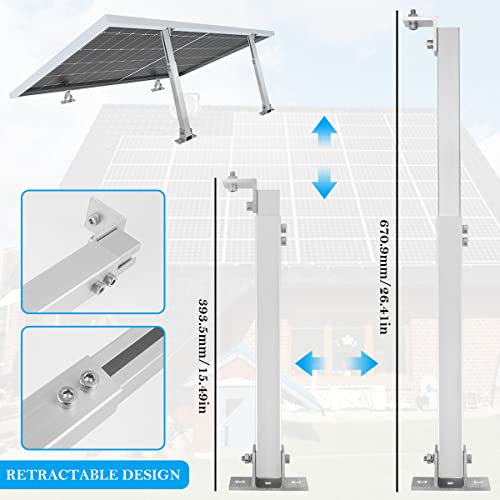 Txkrhwa Solar Panel Tilt Bracket Aluminum Alloy Solar Panel Mount Support Adjustable Solar Panel Mounting Rack Folding Tilt Leg Tilt Angle 15-30° for Off Grid Solar System