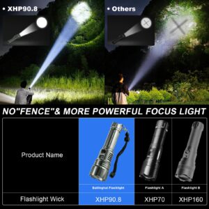 bailinghai Rechargeable Flashlights High Lumens, 250000 Lumens Flash Light Super Bright LED Tactical Flashlight, 5 Modes IPX6 Powerful Handheld Waterproof Flashlights for Home Camping Emergency