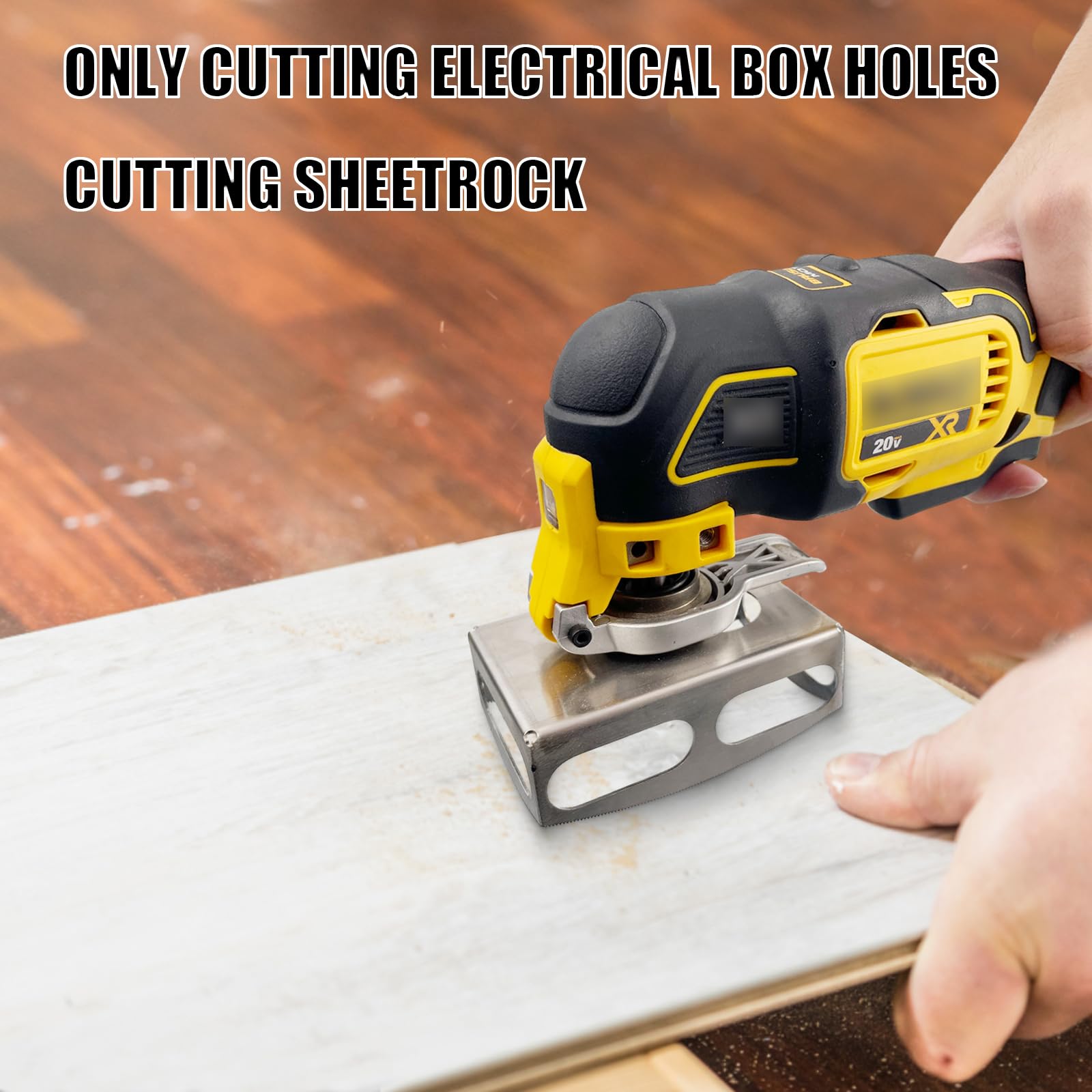 Square Slot Cutter Compatible for Dewalt 20V & Milwukee M18 Oscillating Multi-Tool to Cut-in Single Gang Wall Boxes,Outlet Cutter for Drywall,Efficient Carving Tool,1 Pcs Square-Shaped