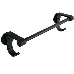 magnetic towel bar towel holder towel rack towel hook hanger with hooks storage for refrigerator, kitchen stove, oven, dishwasher, sink laundry washing machine or steel metal surface - black